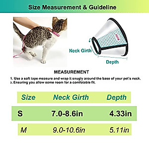 MintCat Cat Cone, Adjustable Cat Cone Collar Soft, Lightweight Cat Recovery Collar, Protective Cat Cones to Stop Licking Pet Cone, Plastic Elizabethan Collar for Cats Kitten Small Dog After Surgery, S