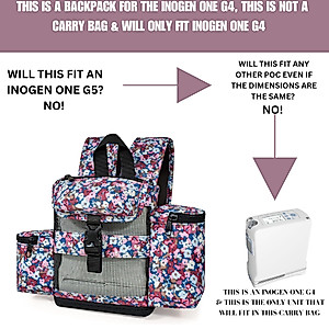 Backpack for Inogen One G4, Portable Oxygen Concentrator Backpack Compatible with Inogen One G4 & Accessories (Floral)