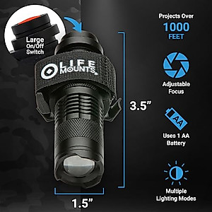 Life Mounts - LED Tactical Helmet ARC Rail Light - Stay Safe and Light Your Way - Great for Military, Airsoft and Other Tactical Helmets - Durable and Detachable - Green Light