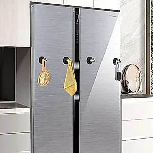 Qinwuwu XXHong Magnetic Hooks Magnet Hooks for Hanging Kitchen Towel Coat Wreath Hanger for Front Door Clothes Hat Hanger Cruise Indoor Outdoor 4 PCs