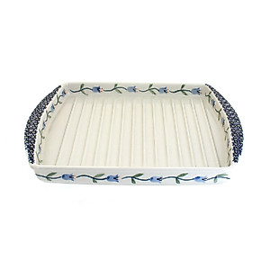 Blue Rose Polish Pottery Tulip Bacon Cooker