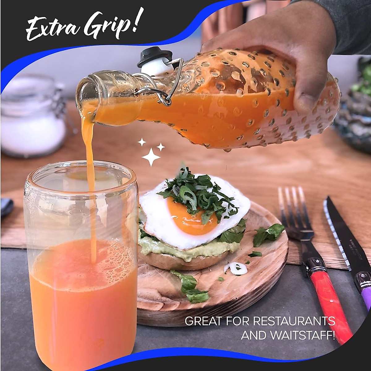 Nevlers 33oz 6 PK Dotted Swing Top Glass Bottles with Lids | Flip Top Glass Bottle for Beer, Mead, Wine Bottles, Kombucha Bottles & Limoncello Bottles with Caps | 1 Liter Glass Containers for Liquids