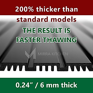 Extra Thick Fast Defrosting Tray - Dishwasher Safe Large Thawing Plate with Drip Tray Set - Non-Stick Coated Thawing Board for Frozen Meat and Food - No Plug Natural Defrost Miracle Thaw Master Mat