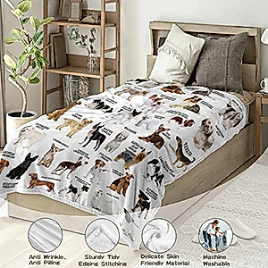 Dog Blanket for Adult Mens Womens, Ultra Soft Dog Throw Blanket for Dog Lovers, Lightweight Warm Cozy Blanket with Dog Pattern Plush Gifts for Christmas Thanksgiving Bed Couch Sofa 60x80in