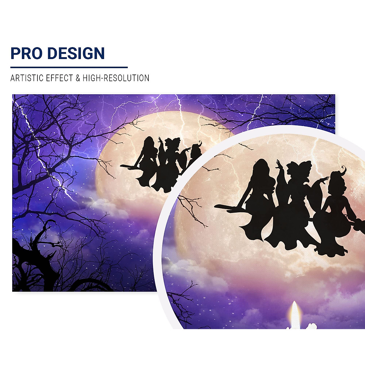 Allenjoy Magic Awakened Witches Backdrop for Halloween Kids Full Moon Night Candle I Smell Children Costume Birthday Baby Shower Party Supplies Decoration Banner Photo Booth Props Background