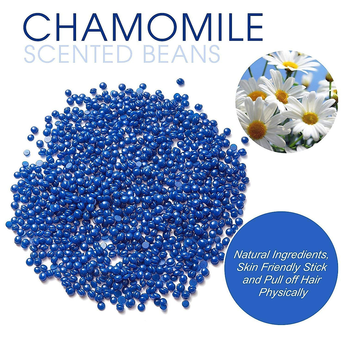 Hard Wax Beads for Hair Removal, Yovanpur Wax Beads for Sensitive Skin, Har Wax Beans for Coarse Hair, Waxing beads for Face, Eyebrow, Body, Bikini, Brazilian At Home 300g (10 Oz)/bag（Chamomile)