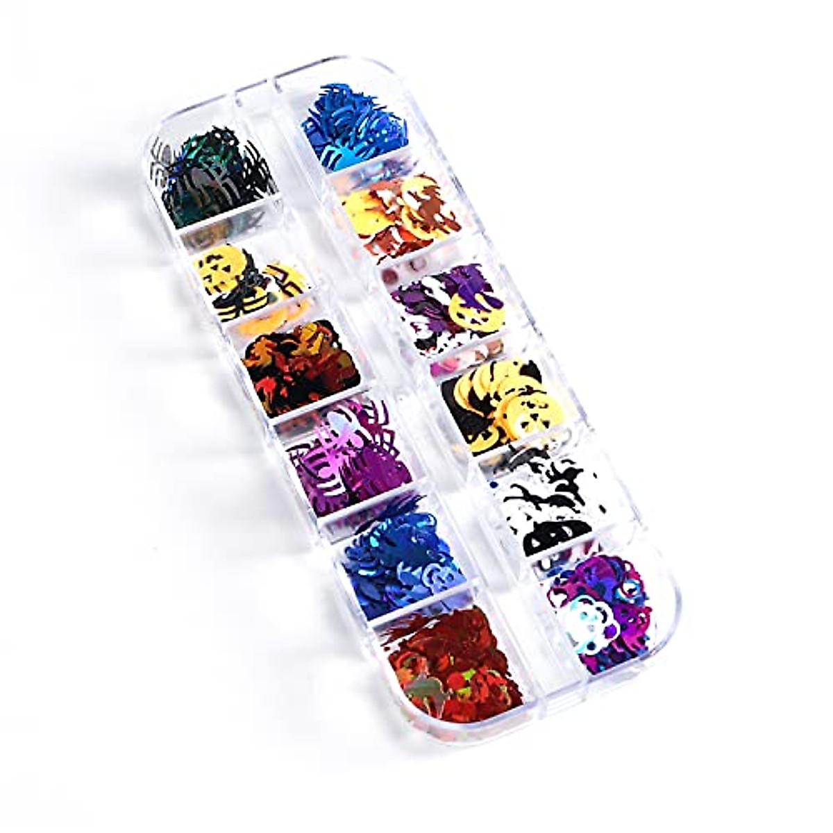 HMDABD Makeup Glitter for Eyes Nail Glitter Halloween Glitter And Halloween Nail Glitter And Witch Sequins And Pumpkin Glitter For DIY Resin Craft Nail Design Stencils（Black