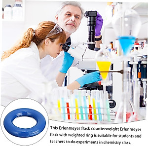 Gatuida 2 pcs Iron Erlenmeyer Flask erlenmeyer Flask Glass Flat Experiment Accessories Thicken Triangle Flask Ring Holder Flask Ring Stand counterweight Tool Accessories Rings