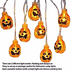 Halloween Lights 3D Acrylic Pumpkin Lantern String Lights Battery Powered Holiday Lights for Halloween Party Indoor Fall Outdoor Harvest Thanksgiving Halloween Decorations