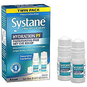 Systane Hydration Multi-Dose Preservative-Free Eye Drops Dry Eye Relief Twin Pack (2x10ml)