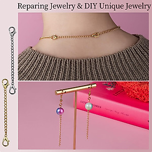 LEOBRO Jump Rings, 968pcs Jewelry Making Supplies, Jump Rings for Jewelry Making, Gold Silver Jump Rings for Charm, Lobster Claw Clasps for Necklace Bracelet Jewelry, Key Chain Rings for Keychain