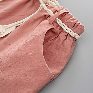 CM C&M WODRO Baby Toddler Girls Summer Shorts Sets Kids Watermelon Letter Print Tops Shorts Outfits Clothes for 1-4 Years Old (Pink, 18-24 Months(90))