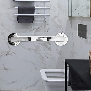 Gadpiparty Shower Grab Bar 12 Inch Cup Grab Bars for Bathroom Shower Removable Shower Safety Handle Heavy Duty Bathtub Grip for Seniors Elderly Strong Handrails No Drilling Silver