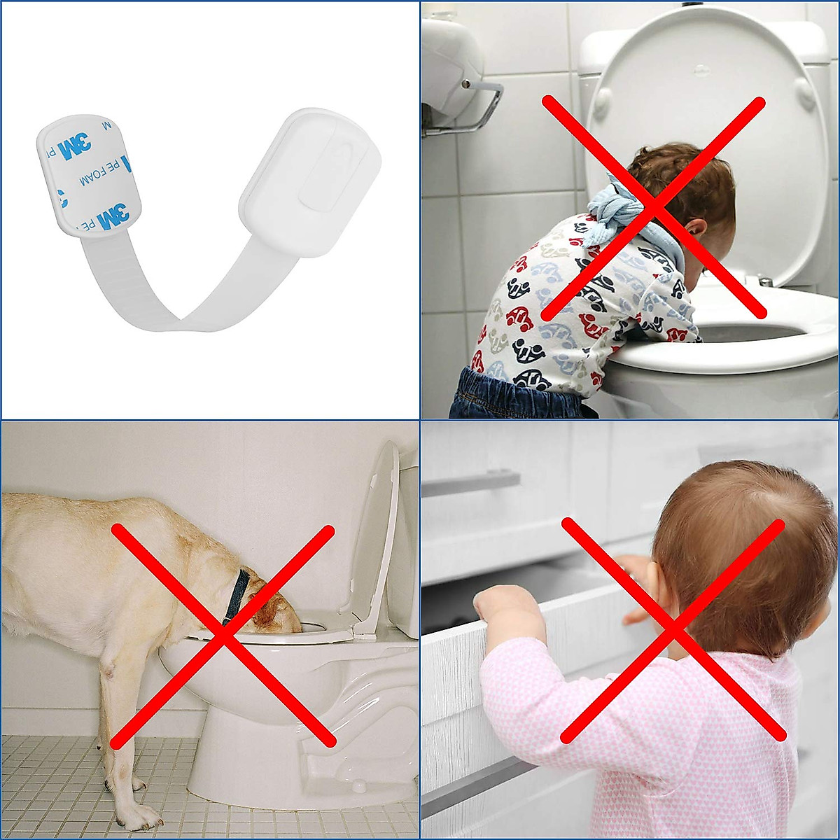 Our baby lock are great to baby proof cabinets, drawers, oven, toilet, closet, waste bin, fridges,etc. Keep your baby away from the dangers in your home. Not just for children, these locks can also be used to protect pets from making a mess around the hou