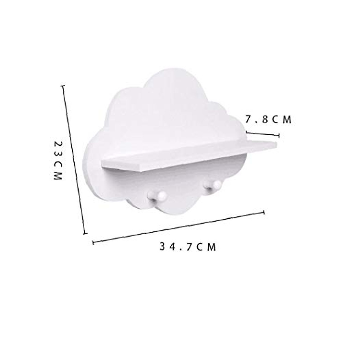 Hanger Rack, Cloud Shelves Cloud Shape Wood Floating Shelf White Floating Shelves Wall Mount Display Board Coat Hanger Storage Rack Nursery Accessories