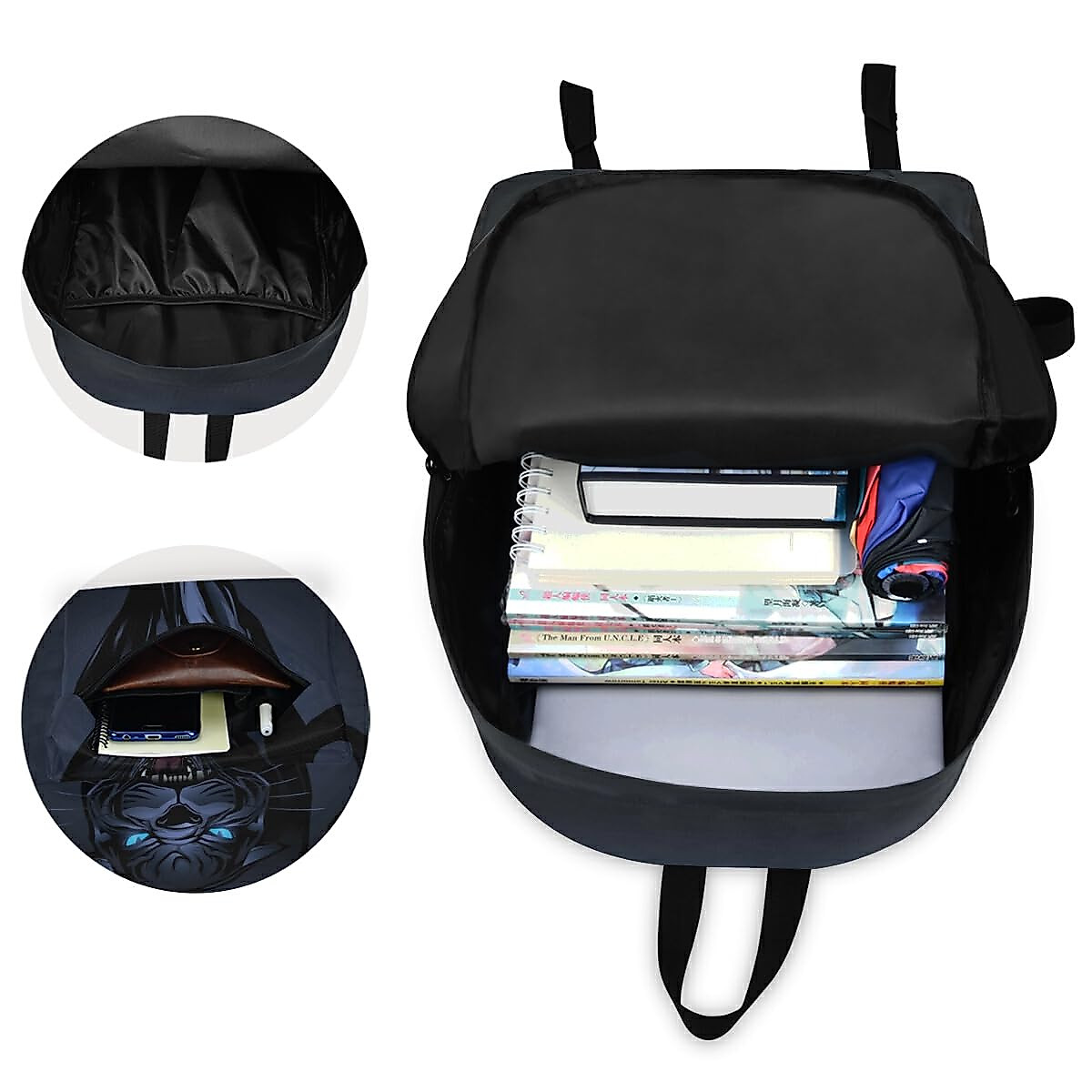 Backpack Travel Rucksack, Roaring Black Panther Lightweight School Bag for Students Teens Girls Boys