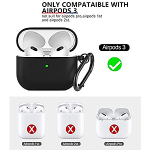 BRG for Airpods 3 Case Cover, Soft Silicone Protective Case Skin with Keychain for Apple Airpods 3 Case 2021[Front LED Visible]