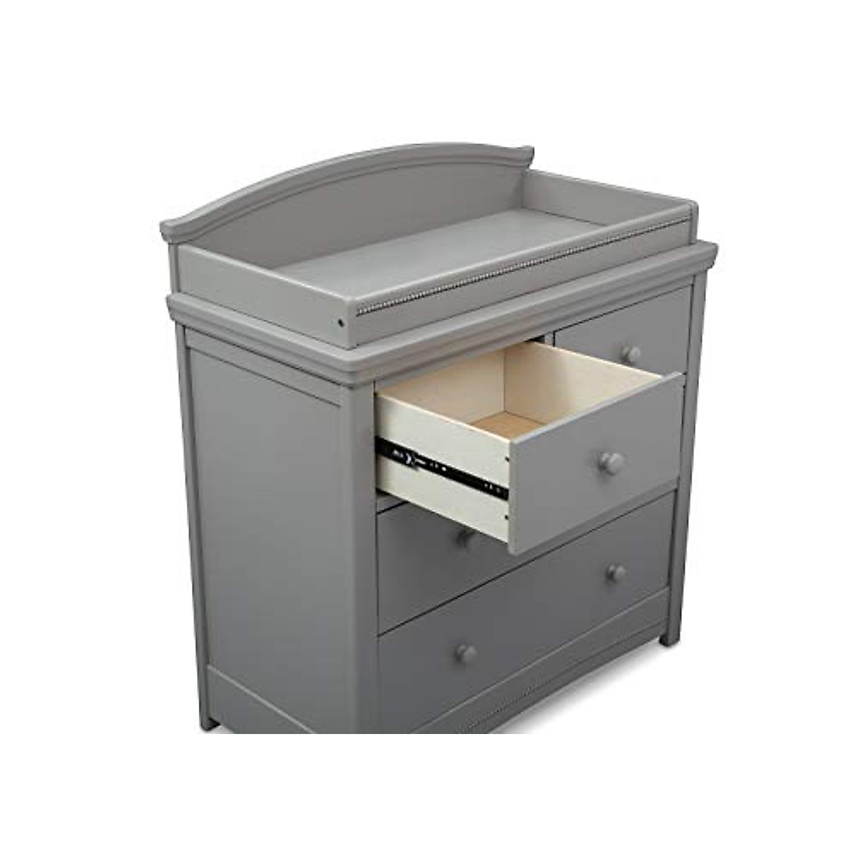 Simmons Kids SlumberTime Emma 4 Drawer Dresser with Changing Top, Greenguard Gold Certified, Grey