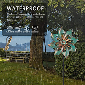 VEWOGARDEN Garden Decor Wind Spinners, Small Waterproof Metal Pinwheels Wind Spinner for Yard and Garden 37 * 10inches (Double blade)