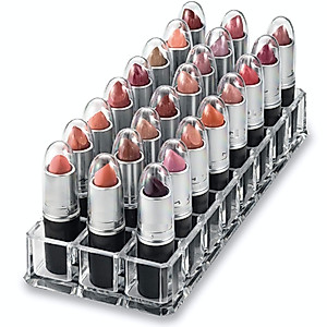 Clear Acrylic Lipstick Caps - Replaces Original Individual MAC Lipstick Caps - See Your Favorite Lipstick Color Easily (24 Pack)