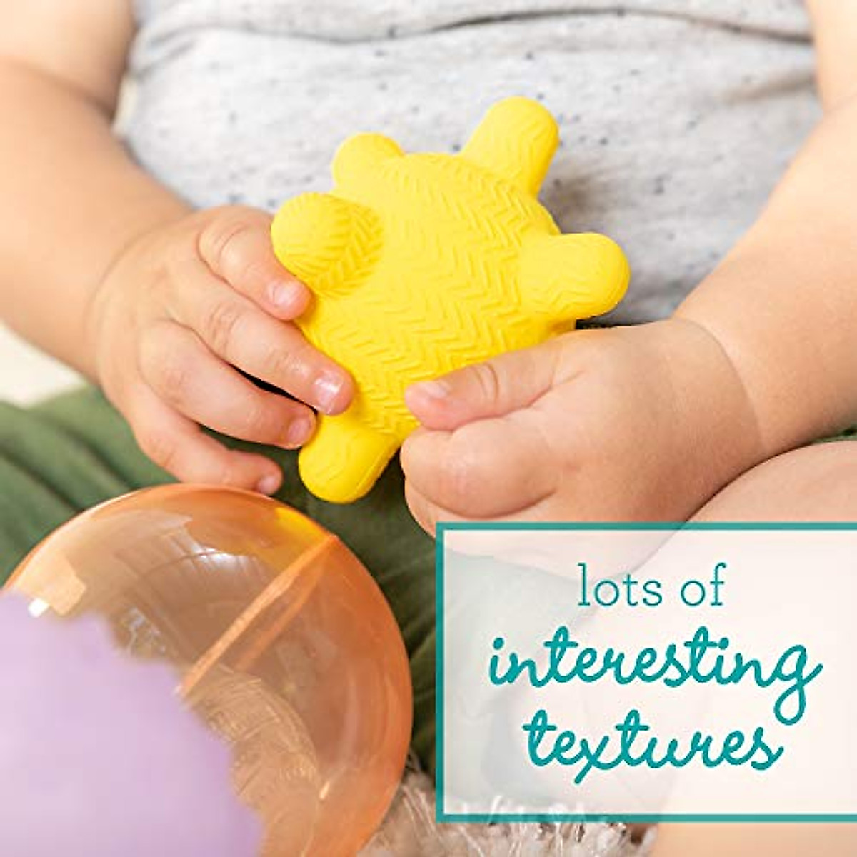 Infantino Activity Ball Set Music & Lights - 4 Colorful, Bouncy, & Multi-Textured Balls for Fine Motor Development for Little Hands
