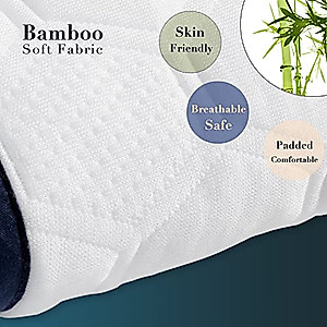 Organic Bamboo Crib Mattress Pad Waterproof Protector, Baby Toddler Crib Mattress Cover, Organic Toddler Bed Crib Mattress Protector Pad Waterproof, Padded Baby Mattress Protector Cover Fitted 28x52