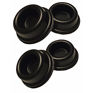 Rubber Door Stopper Bumpers (Pack of 4) Black - Made in USA - Self-Adhesive Wall Protectors. Prevent Damage to Walls from Door Knobs Handles, Guard and Shield