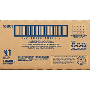 Brita Refillable Water Filtration System with Large 10 Cup Pitcher, Everyday, White, and 1 Refillable Filter