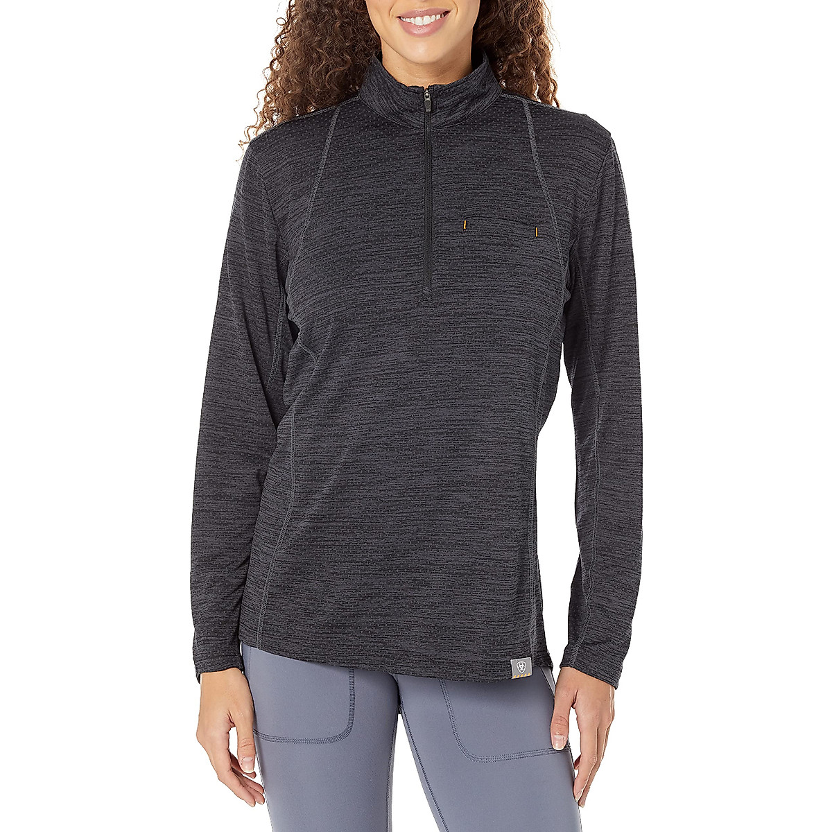 Ariat Female Rebar Evolution 1/2 Zip Top Black XX-Large