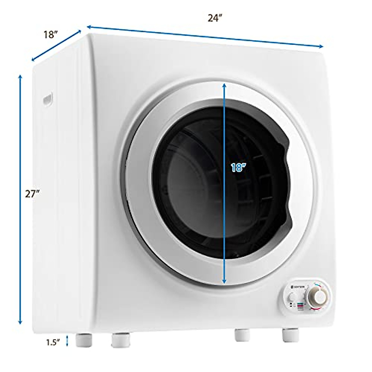 Sentern Compact Portable Laundry Dryer - 9LBS Capacity Portable Front Load Clothes Dryer 1400W Power with 4 Drying Modes, Stainless Steel Tub for Apartment