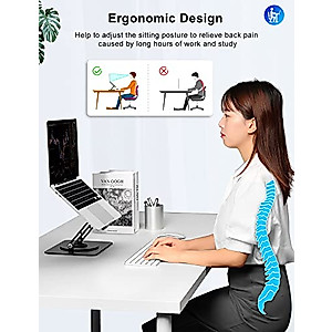 meatanty Laptop Stand, Ergonomic 360° Swivel Laptop Stand for Desk, Adjustable Metal Computer Stand, Foldable and Portable Laptop Riser Holder for MacBook, iPad Pro, 10-17" Laptops - Black