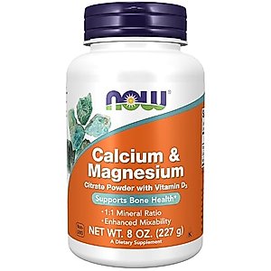 NOW Foods Supplements, Calcium & Magnesium Citrate Powder with Vitamin D3, Supports Bone Health*, 8-Ounce