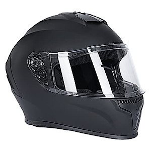 Full Face Motorcycle Street Bike Helmet with Motorcycle Gloves for Men and Women + 2 Visors DOT Model and Helmet Lock for BMX ATV MTB Riding, Road Racing, Cycling(MH-Matte Black, Medium)