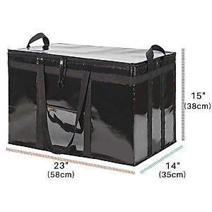 NZ Home Food Delivery Bags, Insulated Reusable Grocery Bags | Ideal for Uber Eats, Instacart, Doordash, Grubhub, Postmates, Restaurant, Catering, Grocery Transport | Dual Zipper