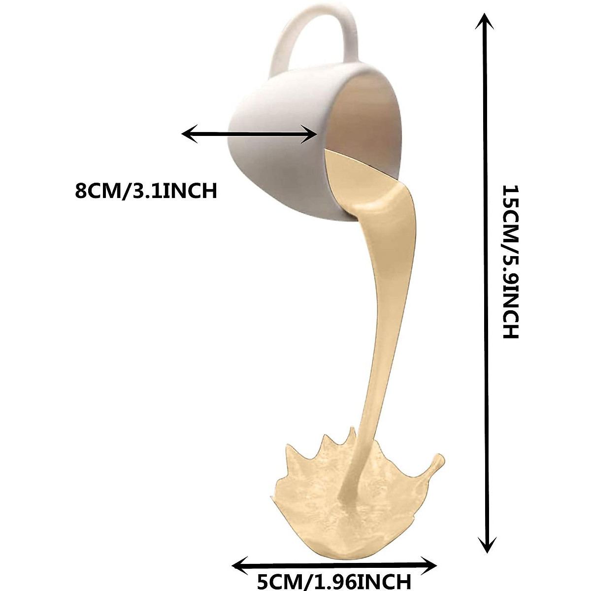 Mini Floating Coffee Cups Magic Pouring Spilling Splash Coffee Mugs Funny Coffee Mug Sculpture Art Decor for Home, Kitchen, Coffee Shop,Dessert Shop,Fun Home Gifts (Brown)