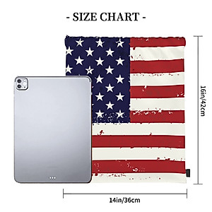 AIMASTZ Usa Flag Unisex Drawstring Backpack Bag Sport Gym Dance Travel Sackpack