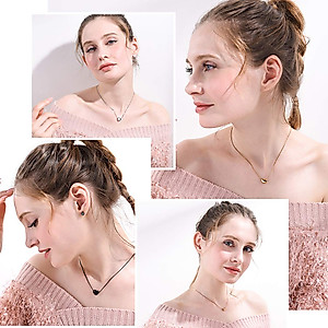 U7 Cute Heart Choker with Black Gun Plated Italian Box Chain Pendant Necklace, 17-19 Inch