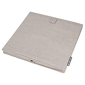 Bigso Soft Multi Purpose Foldable Cube Storage Box | Collapsible Fabric Storage Cube for Storage on Shelves | Polyester Fabric Foldable Storage Cube Organizer for Closet | 12.4’’x12.4’’x12.4’’ | Beige