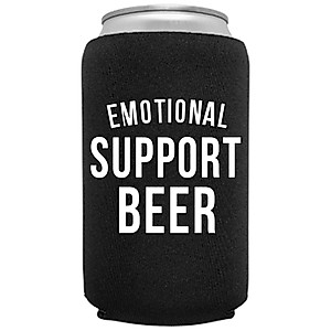 Cool Coast Products | Emotional Support Beer | Funny Can Sleeve Novelty Coolie | Craft Brewery Gag Party Beer | Joke Drink Can Cooler | Beverage Huggie | White Elephant Gifts | Neoprene
