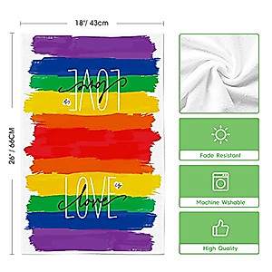 Artoid Mode Watercolor Buffalo Plaid Rainbow Love LGBT Home Kitchen Dish Towels, 18 x 26 Inch Ultra Absorbent Coffee Tea Bar Hand Towels Bathroom Gift for Cooking Baking Set of 4