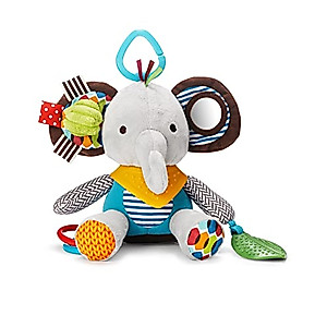 Skip Hop Bandana Buddies Baby Activity and Teething Toy with Multi-Sensory Rattle and Textures, Elephant