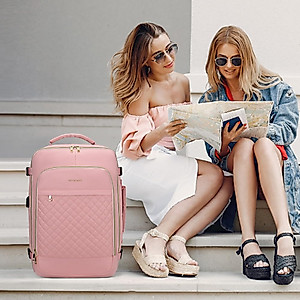 Roysmart Travel Backpack for Women, Carry on Suitcase Bag Personal Item Bag for Airlines, Outdoor Waterproof Hiking Backpack, Sports Rucksack Dasual Daypack-Pink