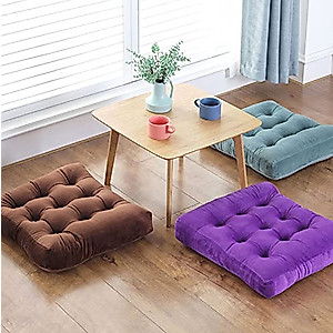 OITTO Quilted Chair Cushions,Dining Chair Cushions,Rocking Chair Cushions and Pads 3 inch Thick,17.7 x 17.7 inch,Machine Washable Velvet Fabric (Blue)