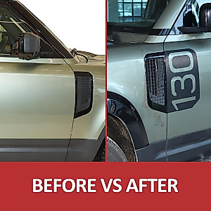 PVC Material Car Stickers,Side Exterior Fender Scuttle Vinyl Decal for Land Rover Defender 90 110 130 2020-2024 Car Side Fender Vent Vinyl Decal Sticker (for Defender 130, Carbon Fiber)