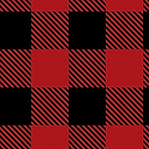 Camelot Fabrics Black/Red Buffalo Plaid Fleece-Camelot 60" 100% Polyester 15YD, 15 Piece