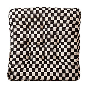 Meideli 16.54" Cute Thickened Seat Cushion Checkerboard Grid Soft Chair Cushion for Dining Chair Dorm Office Black & White 42cm/16.54in