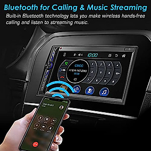 Double Din Car Multimedia System: 7 Inch HD Touchscreen Car Stereo Receiver – Bluetooth Car Radio MP5 Player with Mirror Link | Rear View Camera | MP3 | AM/FM | USB/SD/AUX | Steering Wheel Control