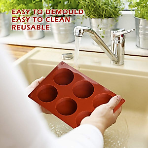 3-Pack Oreo Molds Silicone 6-Cavity Round Silicone Baking Molds for Cylinder Candy Jello Cake Chocolate Covered Sandwich Cookies, Handmade Resin Mini Soap