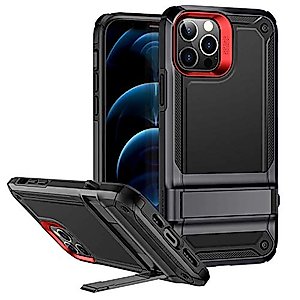 ESR [Military Grade Tested [10FT Shockproof] Compatible with iPhone 12 Case/iPhone 12 Pro Case (2020) [Heavy Duty Protection] [Vertical/Horizontal Stand] Rugged Case, for 6.1-Inch - Black