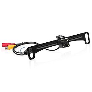 BOSS Audio Systems LPCB40 Rearview Car Backup Camera - License Plate Mount, High Resolution, Color, 170° Wide Angle View, Weatherproof, Wide Angle View, Low Light Friendly, Distance Guide View